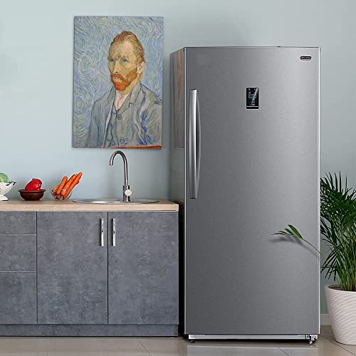 SMETA Upright Freezer, 21 cu. ft Stand Up Convertible Refrigerator Freezer Deep Frost Free Garage Single Door with Digital Control Panel for Kitchen, Home, Office, Stainless Steel