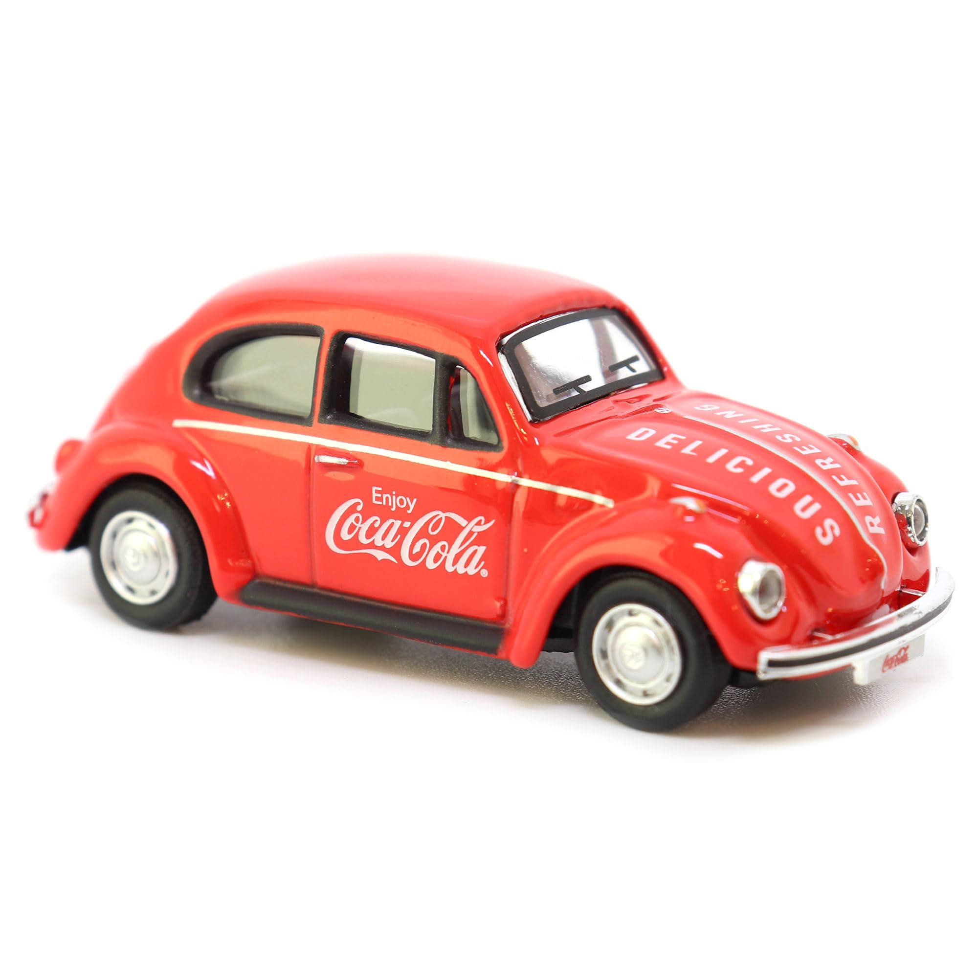 Motor city classics Coca-Cola Diecast Collectible | 1966 Volkswagen Beetle | 1:72 Diecast Scale Model 472005 | Officially Licensed Coca-Cola Diecast