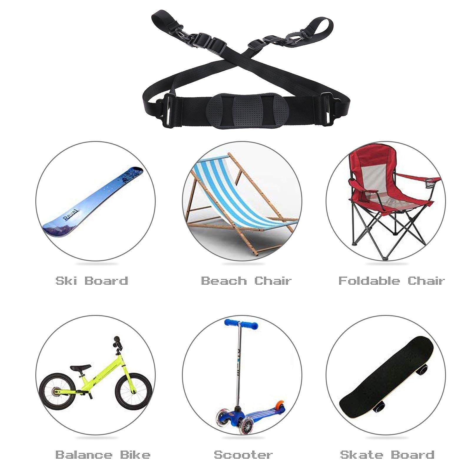 Micro Traders Scooter Carrying Strap, Oxford Cloth Adjustable Length Both Ends Swivel Hooks for Kids Bikes Folding Bicycle Compatible Xiaomi Mijia M365