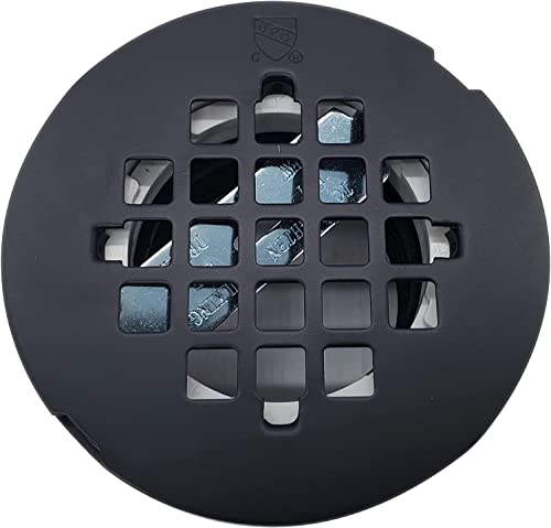 Westbrass D206P-62 4-1/2" OD Shower Drain Assembly and Grid Strainer Cover fits both Sch. 40 PVC & ABS Pipes, Matte Black