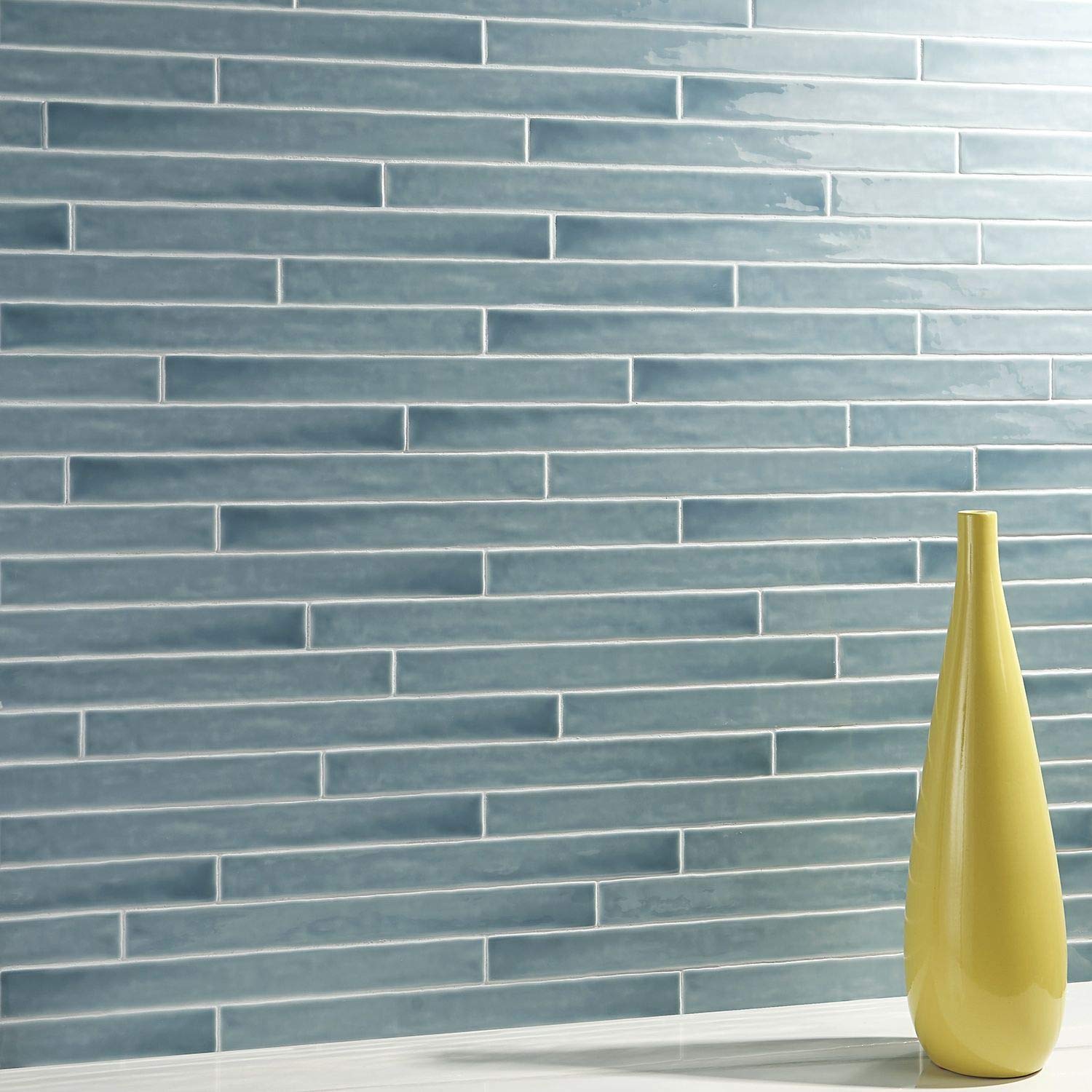 Nantucket Blue 2 in. x 20 in. Polished Ceramic Wall Tile (20 Pieces 5.38 Sq. Ft. / Case)