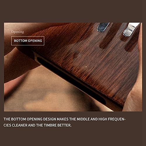 SDGH Thumb Piano Mini Professional Chords 7 Keys Note Tone Knock Musical Instrument Black Walnut Bottom Opening
