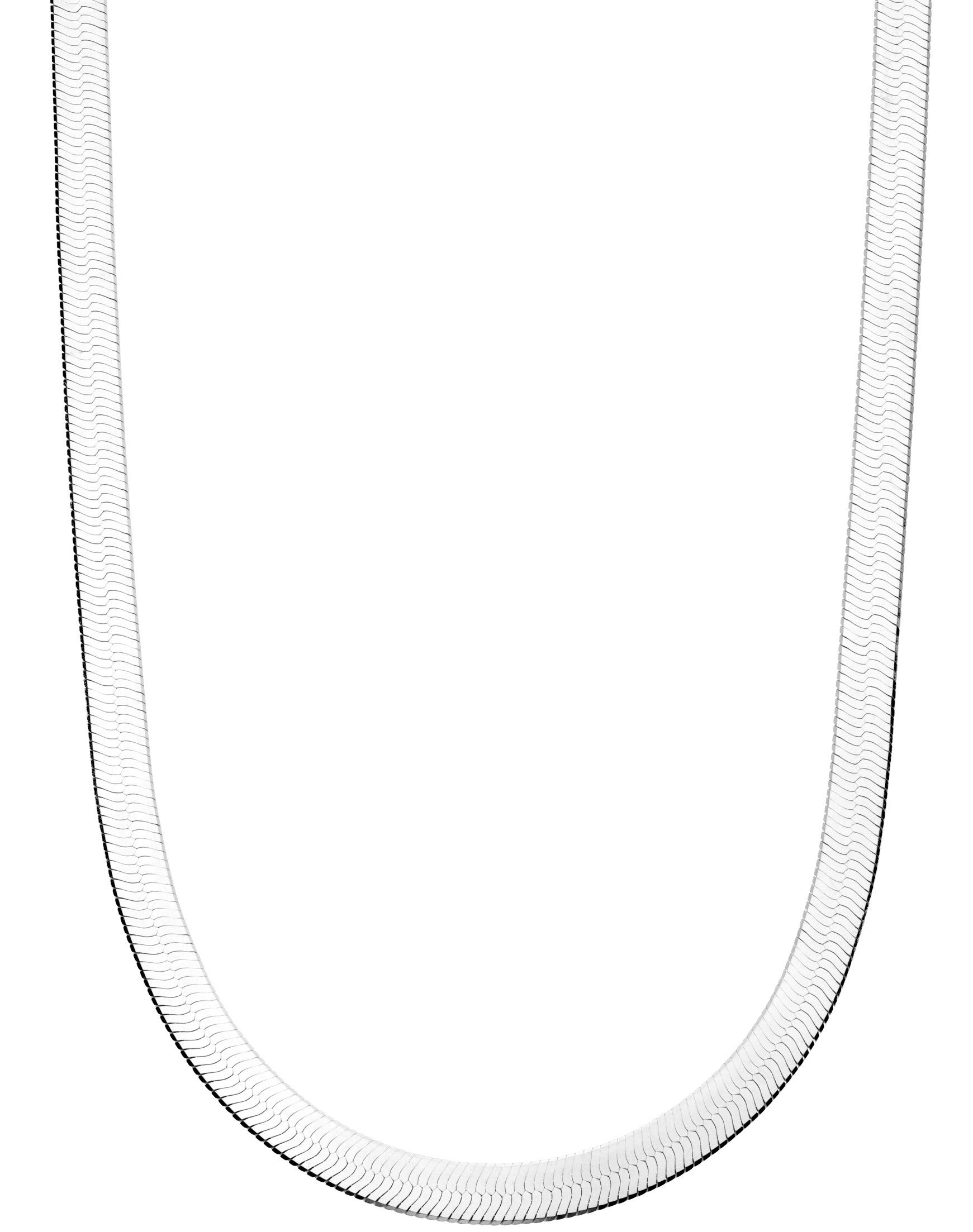 Miabella 925 Sterling Silver Italian Solid 7mm Flat Herringbone Chain Necklace for Women, Made in Italy (Length 18 Inches (Small))