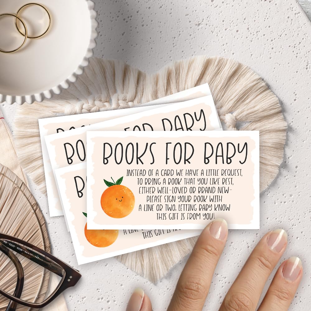 m&h invites 50 Little Cutie Books for Baby Shower Request Cards - Invitation Inserts - Gender Neutral or Girl Baby Shower