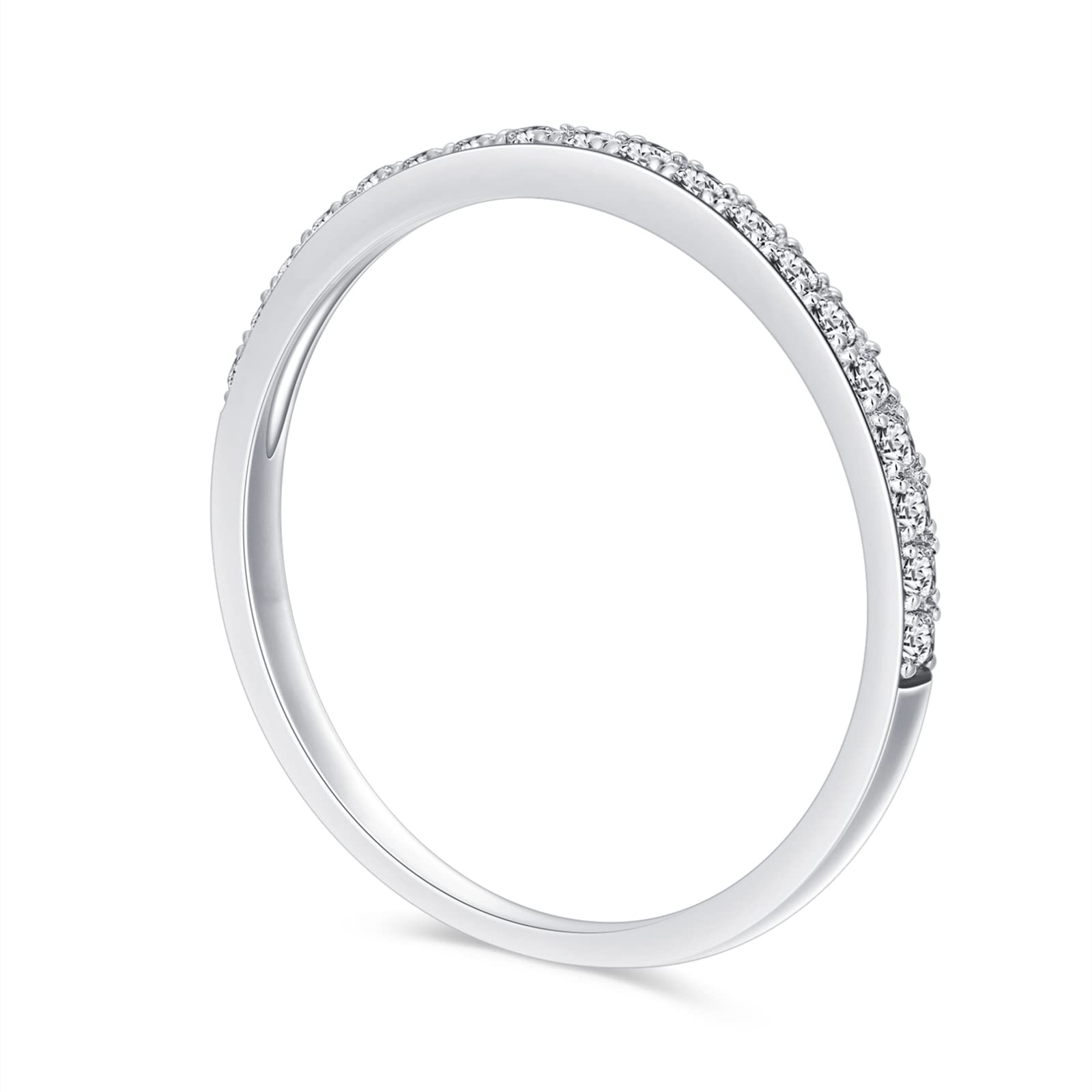 Molioaki 1-1/2 Carat (ctw) moissanite engagement rings for women Platinum Plated Silver ring moissanite rings-7.5
