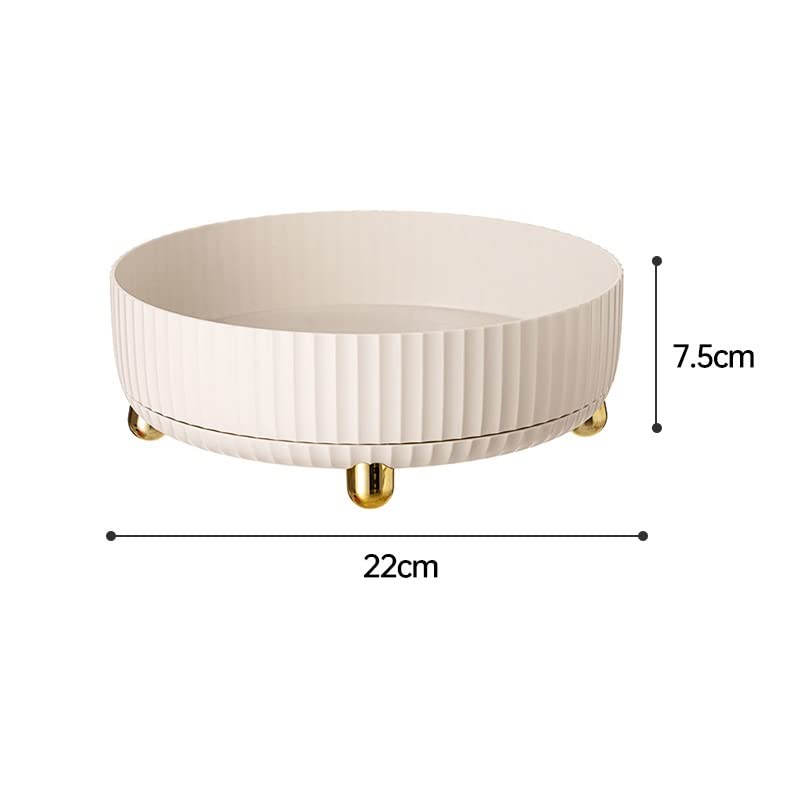 SNNAQSFR 2023 New Rotating Storage Rack - 360° Spinning Spice Rack Organizer, Safety ABS Material, Innovation Raised Edge Design, Must-have Tool for Kitchen (Small, White)