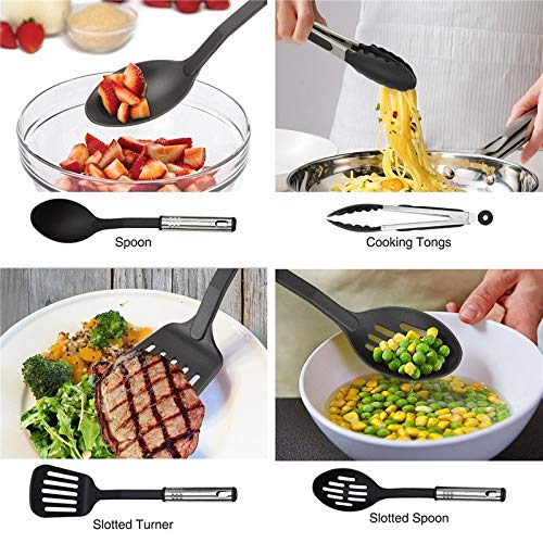 Lorier Kitchen Utensil Set 40-Piece Cooking Utensils Nylon and Stainless Steel Utensil Set Nonstick Spatula Set Cooking Tool Set Gift