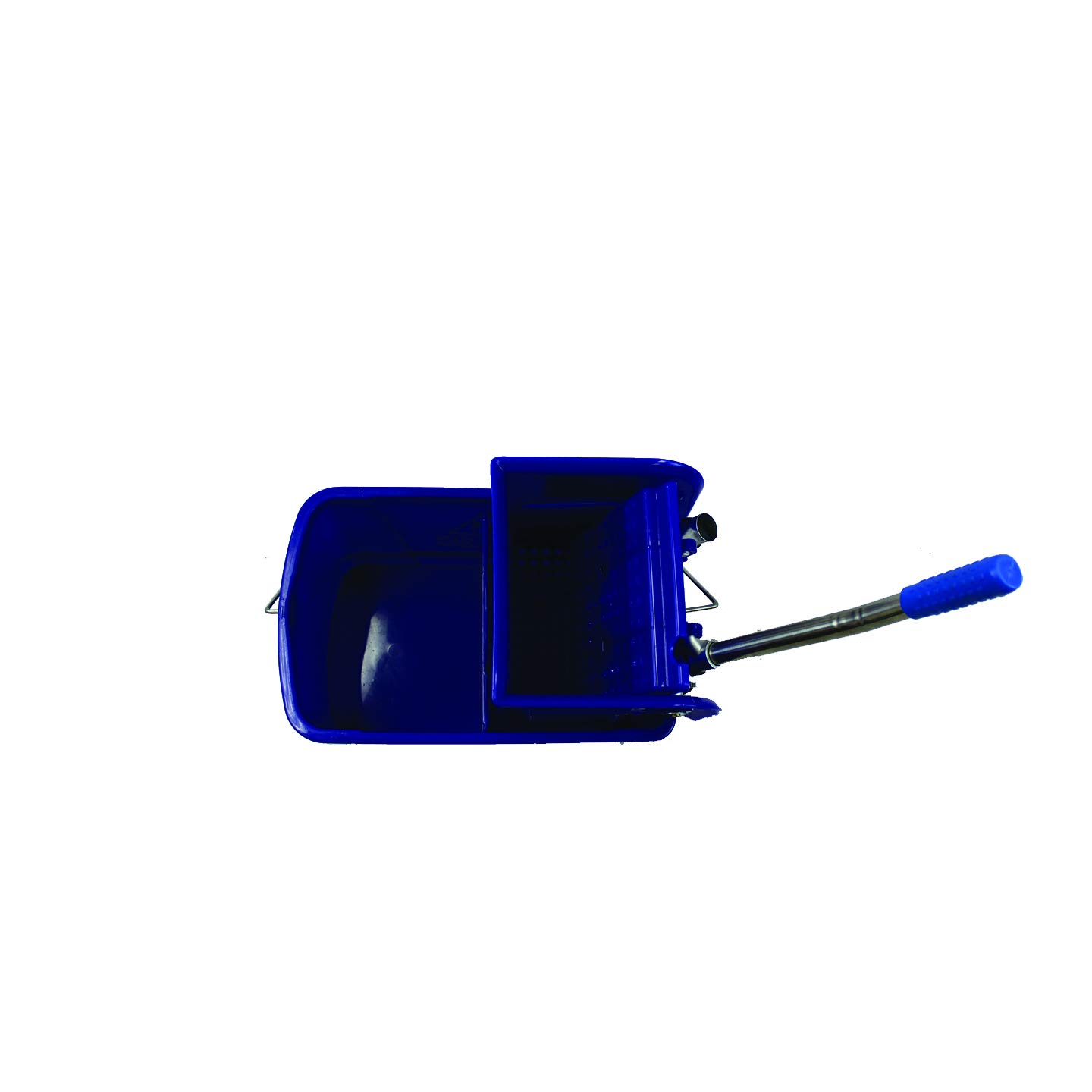 Zion Jan-San USA 20L Rolling Janitorial Cleaning Mop Bucket, Commercial Restaurant, Down Press Wringer, Non-Marring Wheels (Blue)