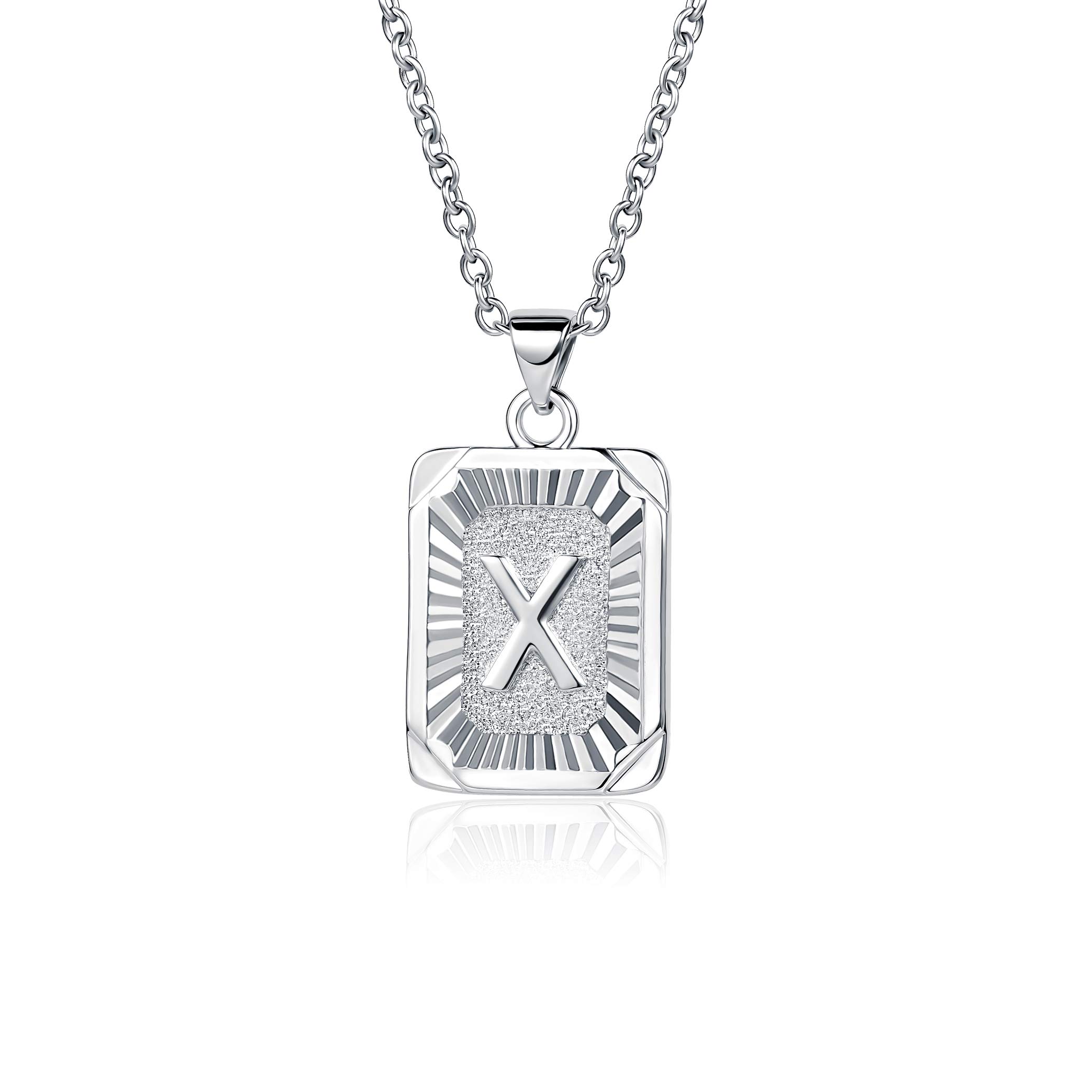 MZC Jewelry Initial Letter X Pendant Necklace 26 Monogram Alphabets Name Necklace for Men Women Mom Sister