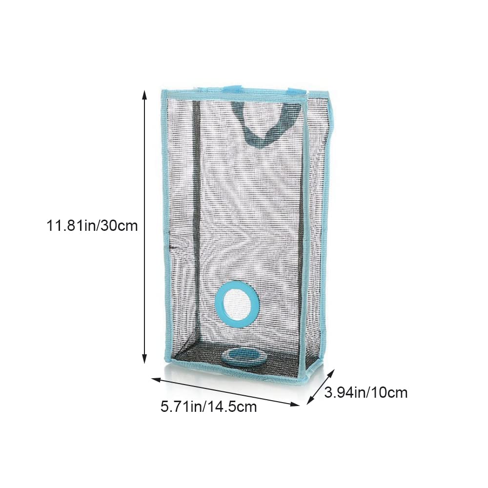 RUIBAOCHEN Plastic Bag Holder,Hanging Folding Mesh Garbage Bag , Transparent Grocery Bag Dispenser for Kitchen Travelling Supplies Size S
