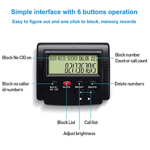 wondcam Call Blocker for Landline Phones, Premium Phones with Call Blocking, One Touch Number Block Device, Block Unwanted Robocalls and Nuisance Calls