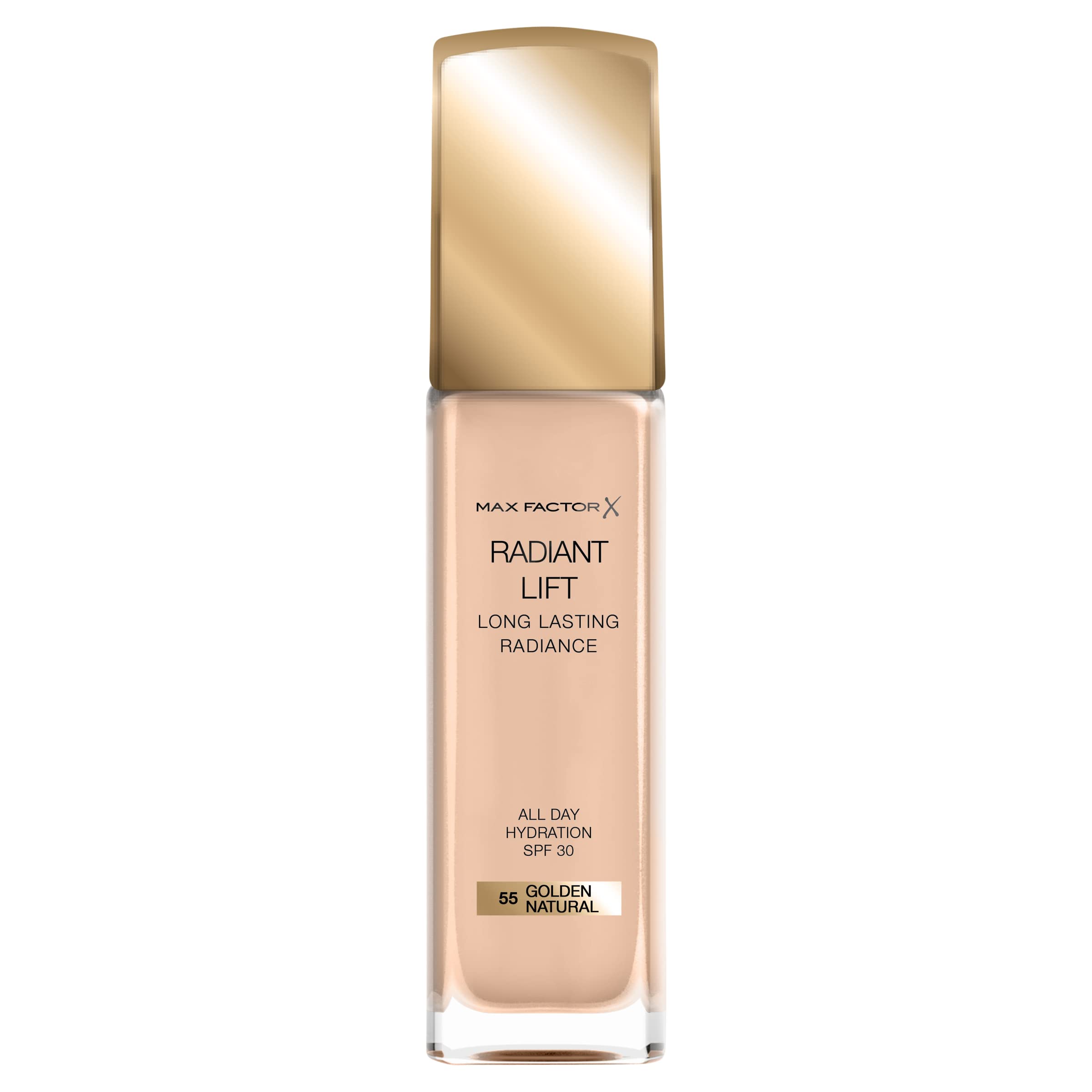 Max Factor Radiant Lift Liquid Pump Medium to Full Coverage Radiant Finish Foundation with SPF30 and Hyaluronic Acid, 066 Sand, Medium Skin Tone, 30ml