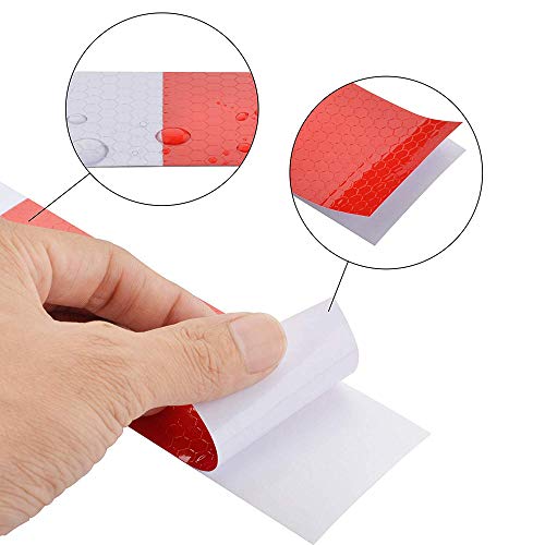 WONDER POINT 2" X 164FT DOT-C2 Reflective Tape -6" Red x 6" White Waterproof Reflector Conspicuity TapeĀ - Safety Sticker Strips for Trailers, Cars, Trucks, Warning Tape Automative Accessories