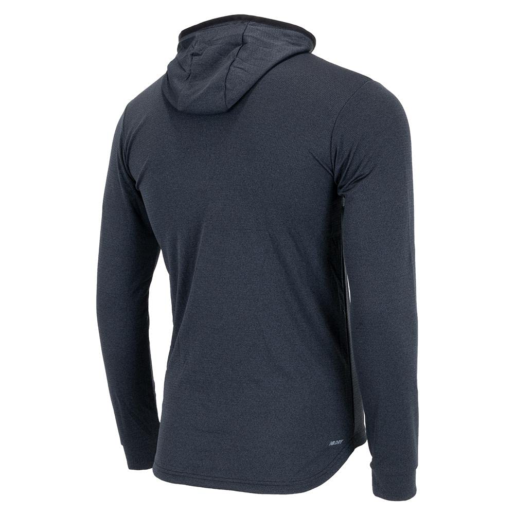 New Balance mens Tenacity Hooded Quarter Zip Shirt, Light Aluminum, X-Small US