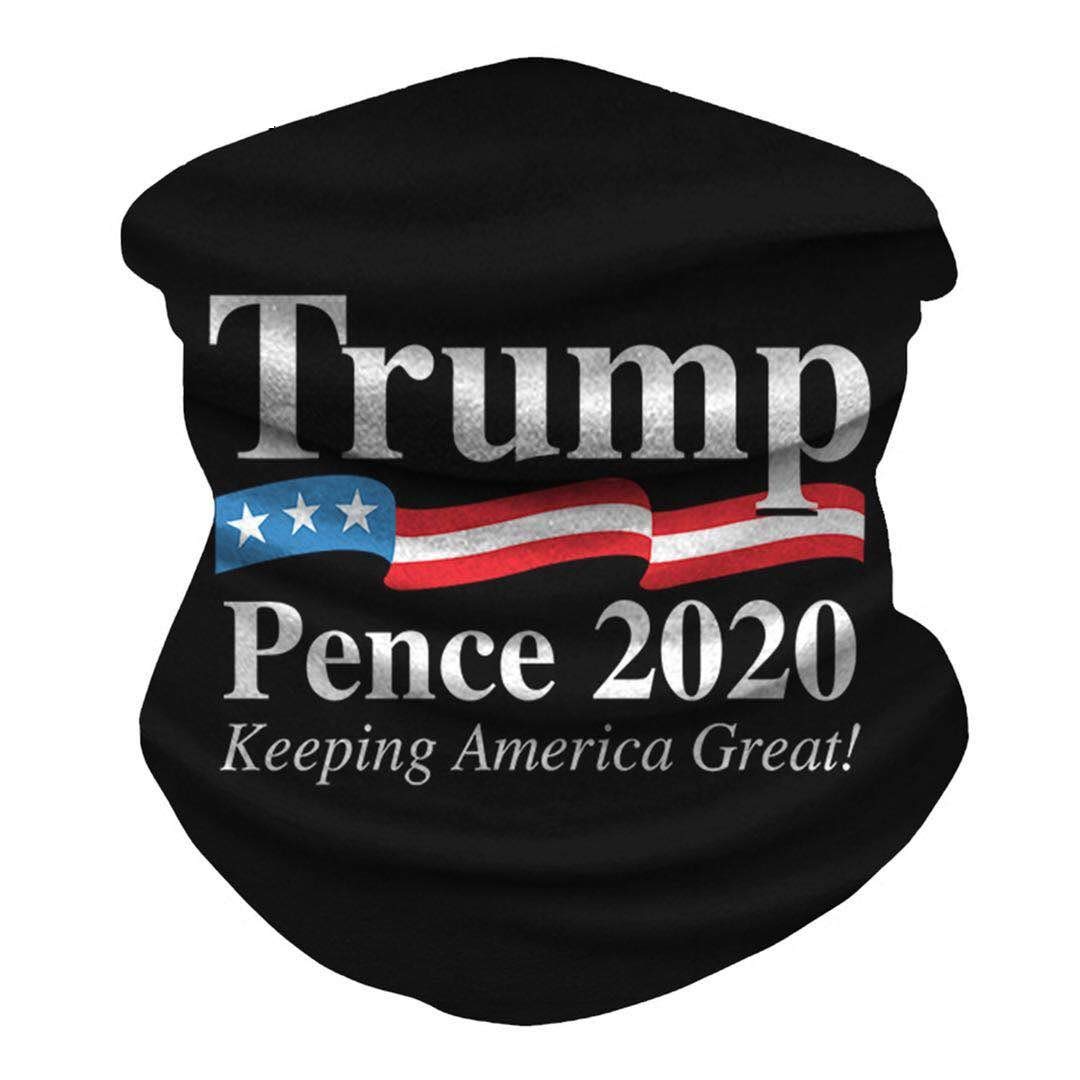 N-A Keep America Great,Trump, Face Bandanas for Dust, Neck Gaiter, Headwrap, Balaclava, Helmet Liner, Scarf 4 Pcs White, Black, Large