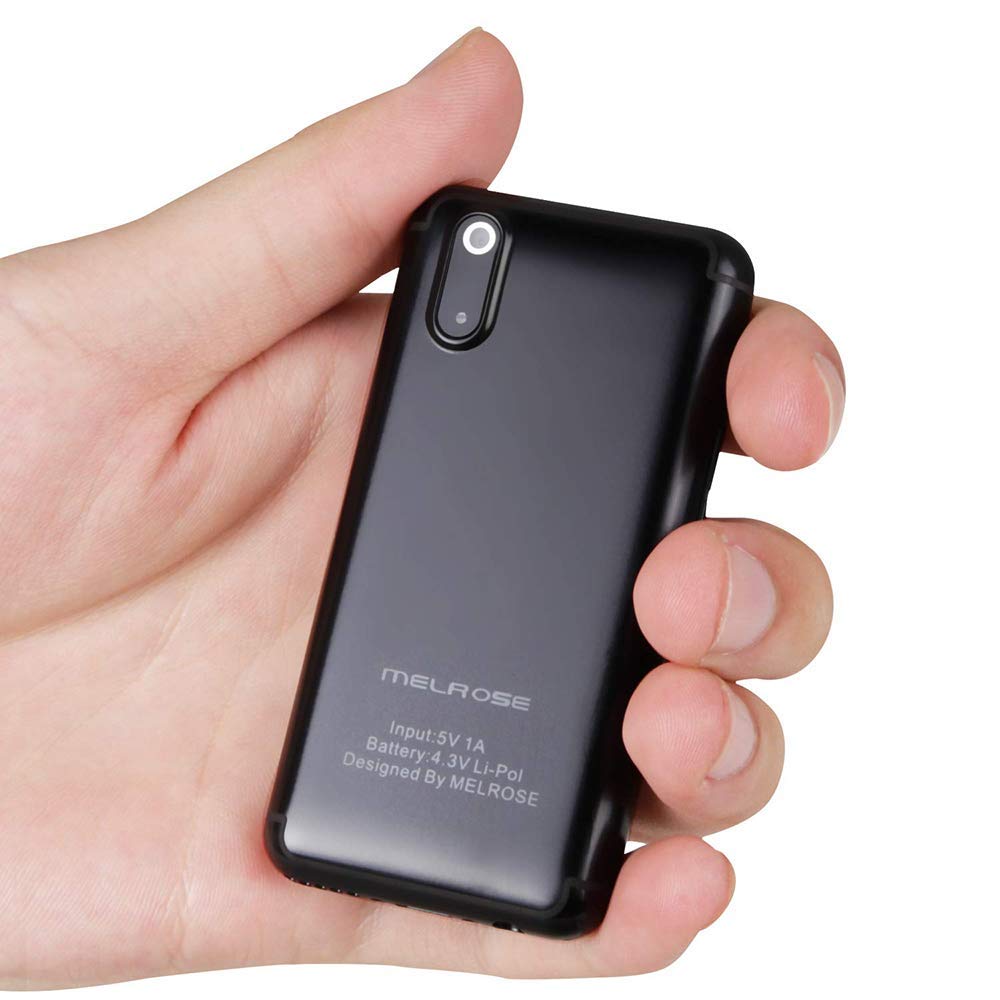 Mini Smartphone Android Unlocked Cell Phone Child Phone 2.5" Quad Core 1GB 8GB 8.0MP Super Ultra-Thin Mini Mobile Phone Melrose S9X Small Smart Phone (Black)