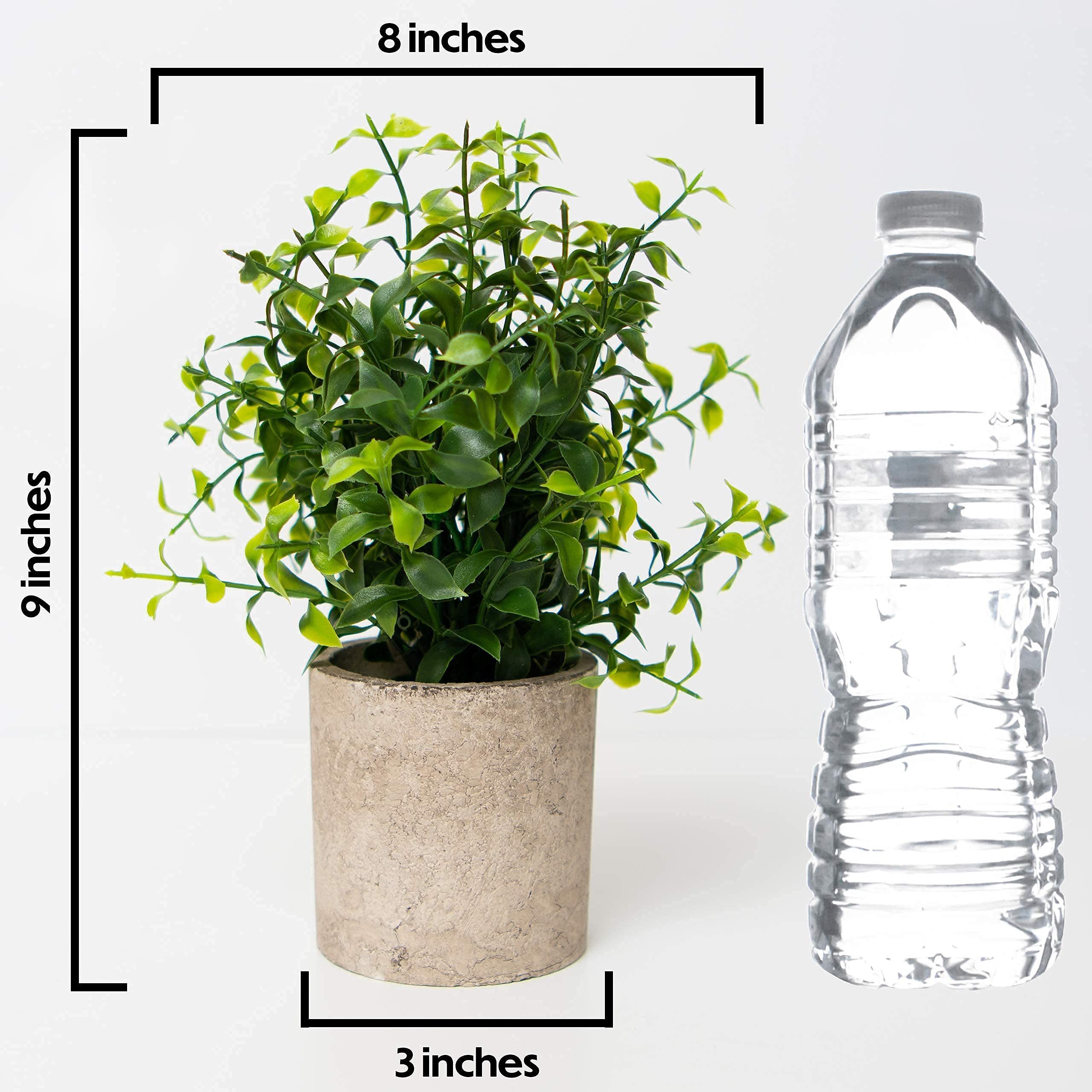 Modern Farmhouse Decor Small Fake Plants (2 Piece Plant Decor 9" Tall Artificial Plants) Great Mantle Decor Office Decor Women Table Centerpieces Dining Room Desk Decor Rustic Bathroom Decor