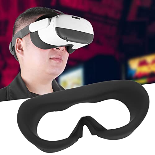 VR Face Pad, Wearresistant Builtin Silicone VR Face Cover, Comfortable for Gaming (Black)
