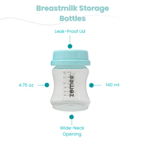 Zomee Replacement Bottle Storage Cap 2 pc Set, Use with Zomee Bottles for Breast Milk Collection and Storage, Wide