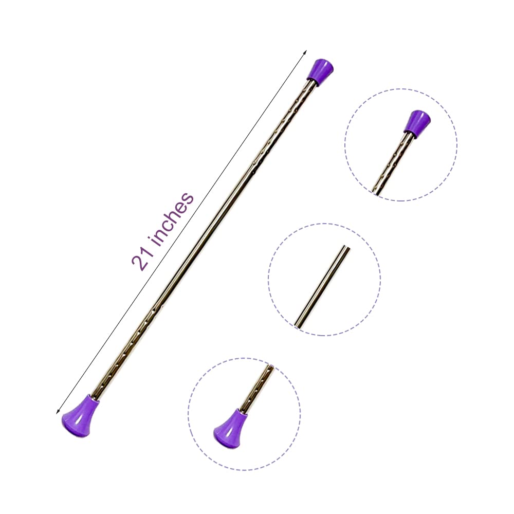 Oiloda Twirling Baton 21 Inches Marching Baton Spinning Dance Baton Metal Gymnastics Parade Stick for Child in Majorette (Purple)
