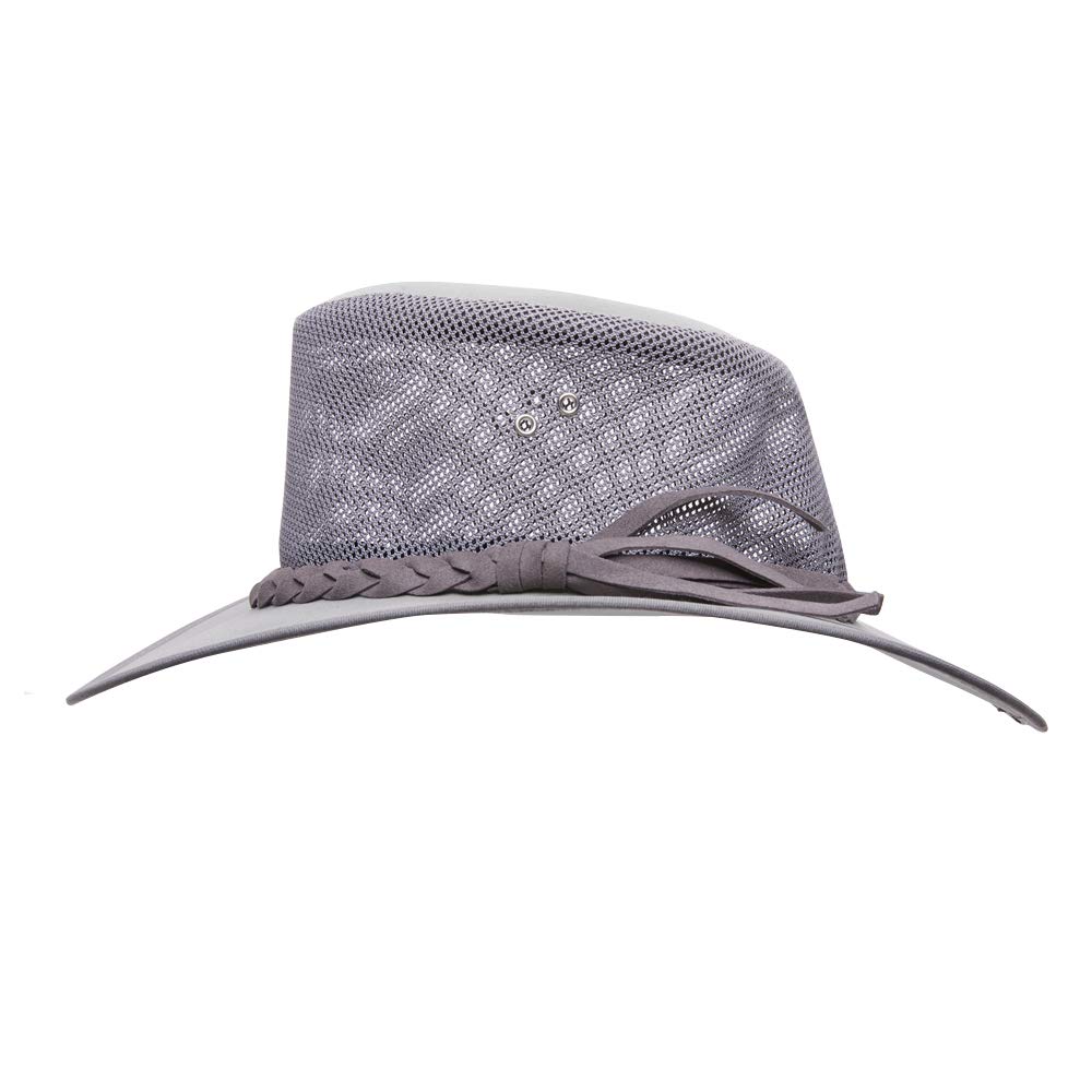 Mesh Sun Hat for Men Golf Soaker Hats Summer Beach Safari Wide Brim Fishing Cap Outdoor(Gray,X-Large)
