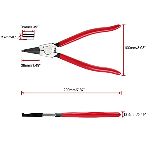 SPEEDWOX 8 Inches Lock Ring Pliers for Removing Installing Gearshift Locking Rings Special Angle Tip Circlip Retaining Ring Pliers Automobile Transmission Clutch Shafts Tool Labor Day Gifts Tool Gift