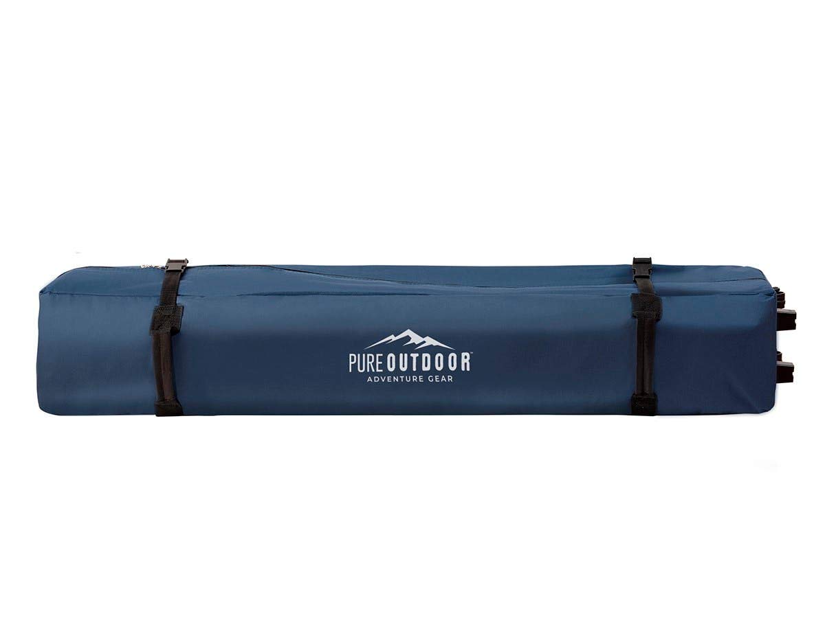 Monoprice 10 x 10 Feet Pop Up Canopy - Navy Blue, 500D Polyester Canopy Cover, UPF50+, Waterproof, for Backyard BBQs, Camping, Tailgate, Sporting Events, Beach - Pure Outdoor Collection, Large