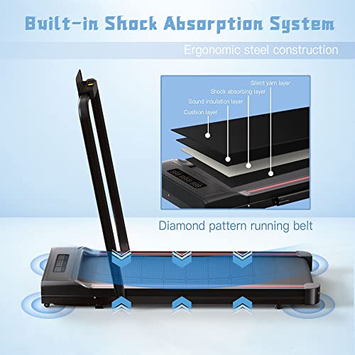 Sperax Treadmill-Under Desk Treadmill-Walking Pad-2 in 1 Folding Treadmill-2.5HP Treadmill-Black
