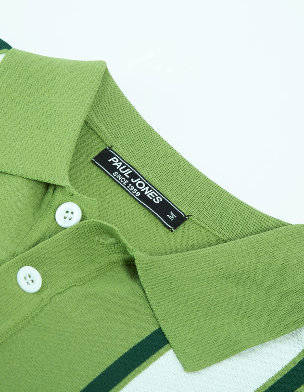 PJ PAUL JONES Mens Knitting Stretch Golf Polo Shirts Lightweight Tee Shirts (XX-Large, Polo-Green)