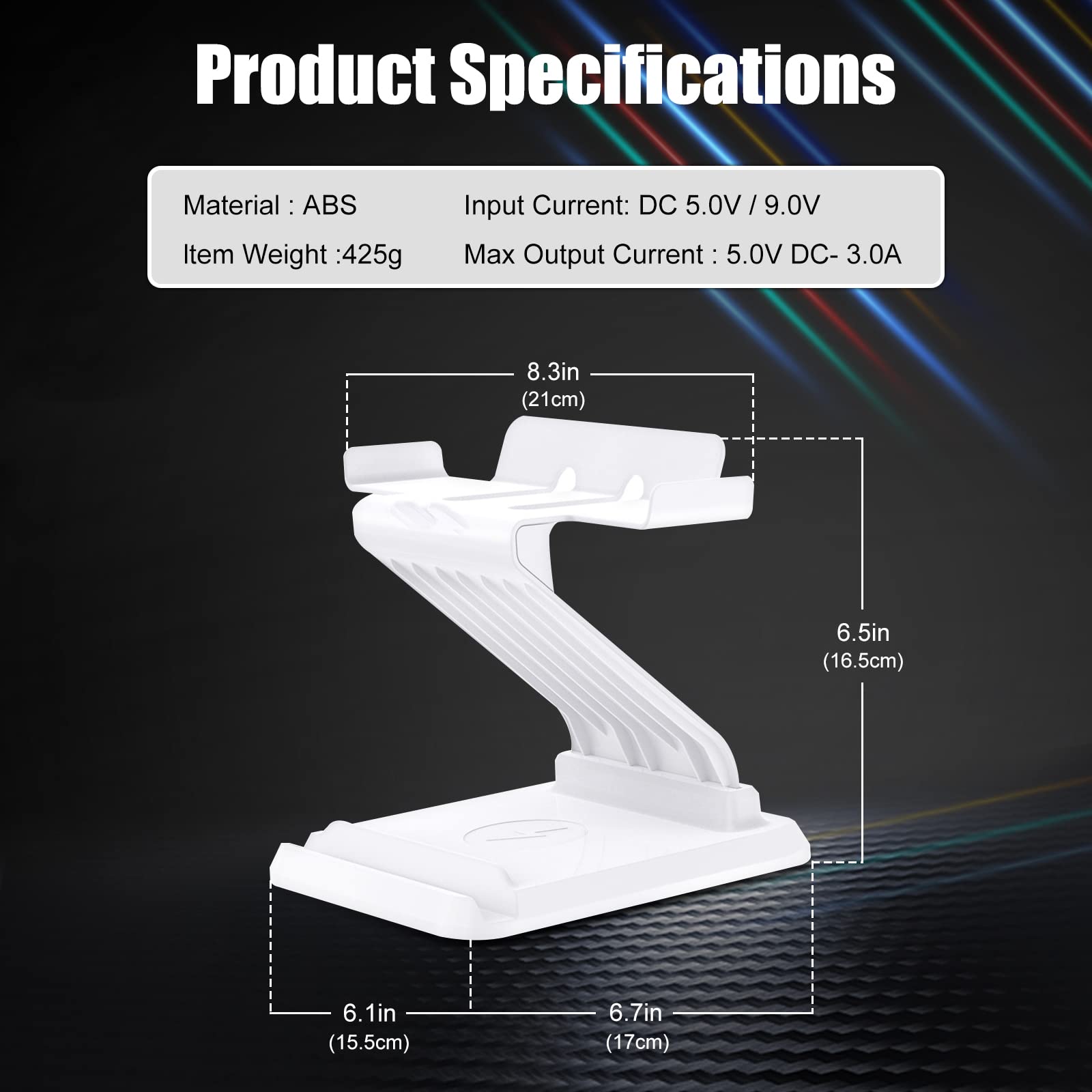 VR Stand 3 in 1 Multi-Function Display Charging Dock and Organizer for Oculus Quest 1/2 Oculus Rift S, Oculus Rift Meta Quest Pro with Wireless Charger for Airpods and Mobiles