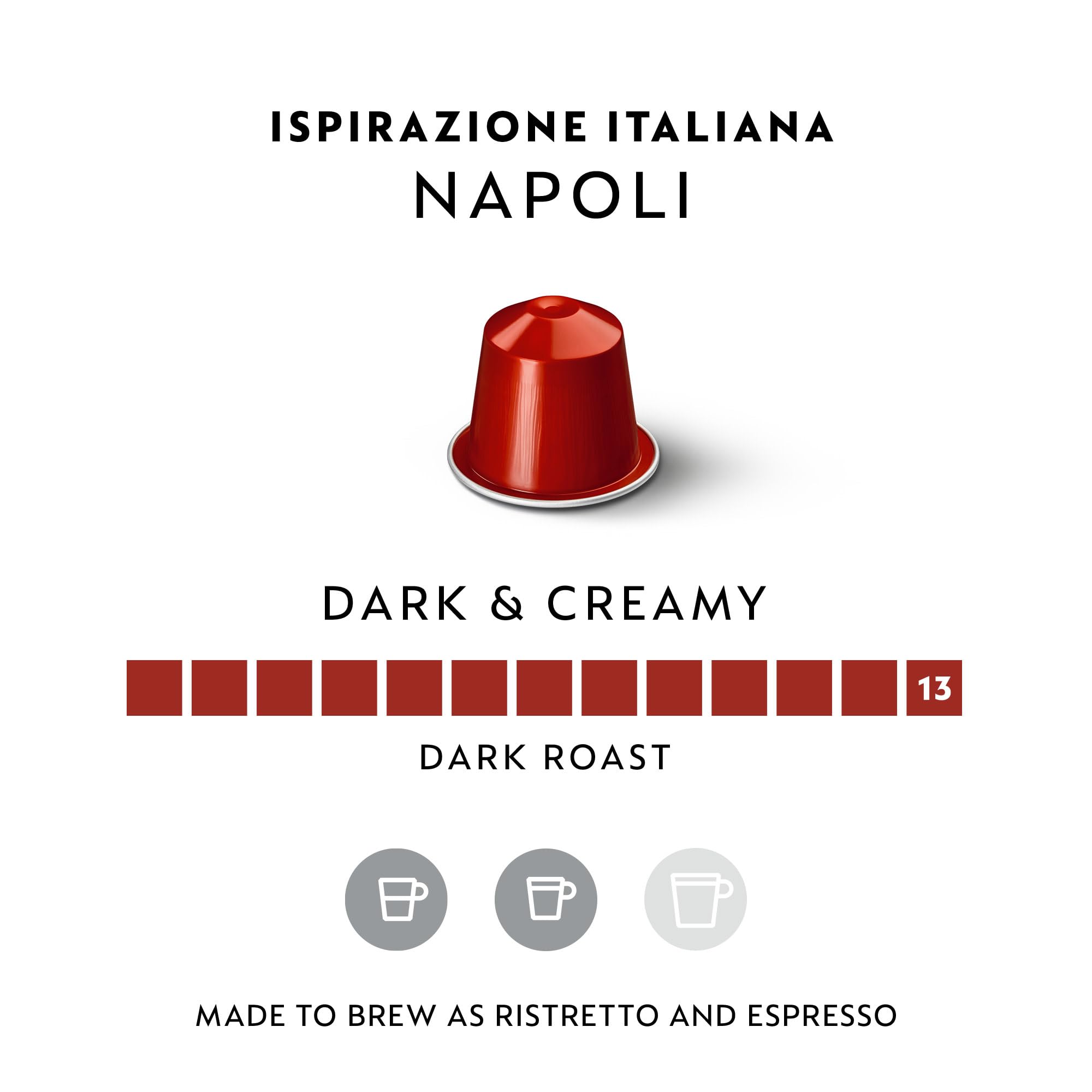 Nespresso Capsules OriginalLine, Ispirazione Napoli, Dark Roast Coffee Pods, 50-Count Espresso Coffee Pods