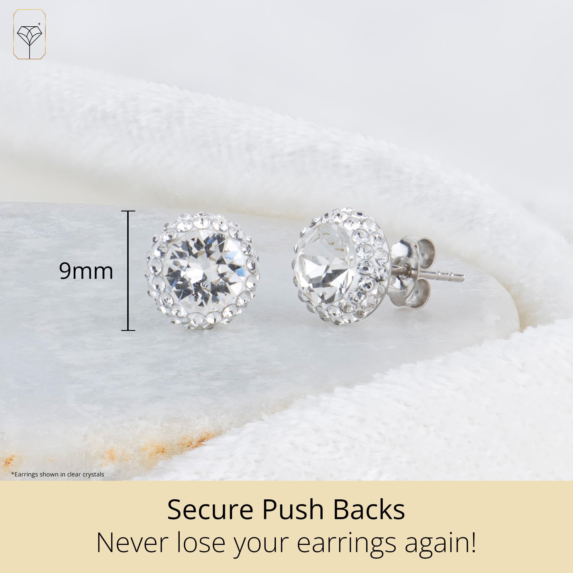 MAX + STONE Sterling Silver Crystal Halo Turquoise Stud Earrings