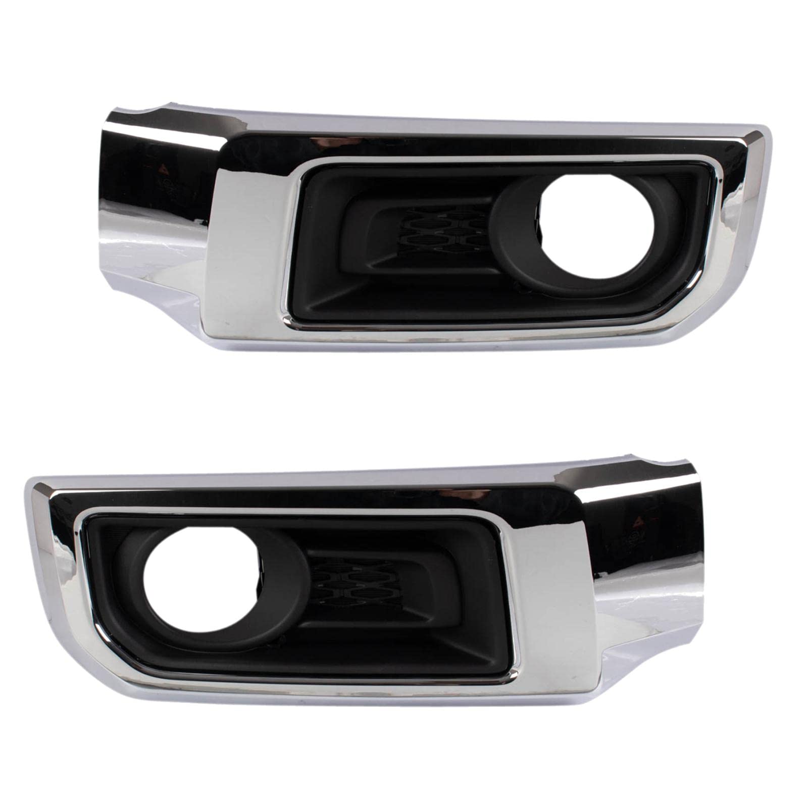 TRQ Driver & Passenger Side Fog Light Bezel Set Compatible with 2014-2023 Toyota 4Runner TO1038180 TO1039180