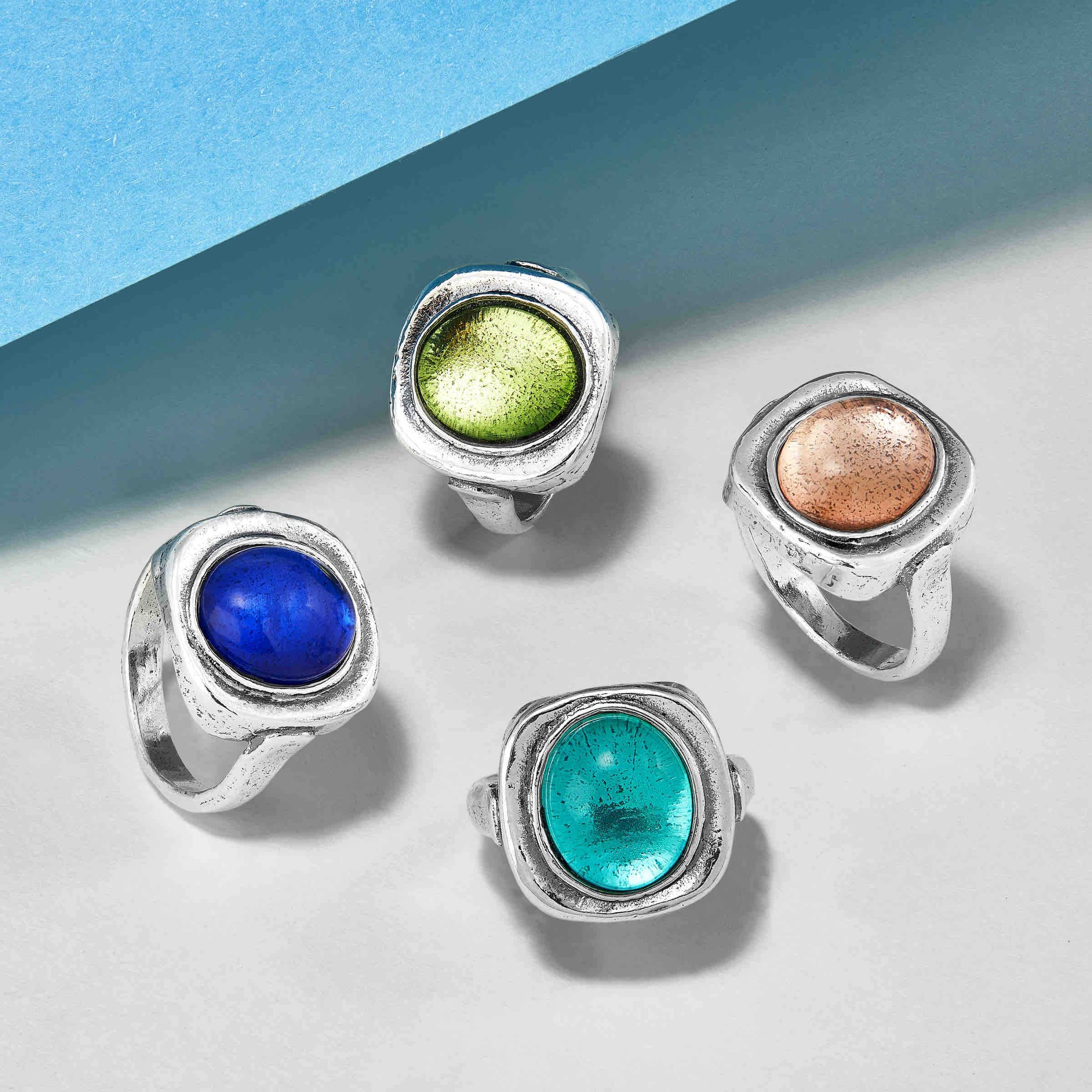 Silpada 'Mesmerize' Teal Quartz Doublet Ring in Sterling Silver, Size 6, Size 6