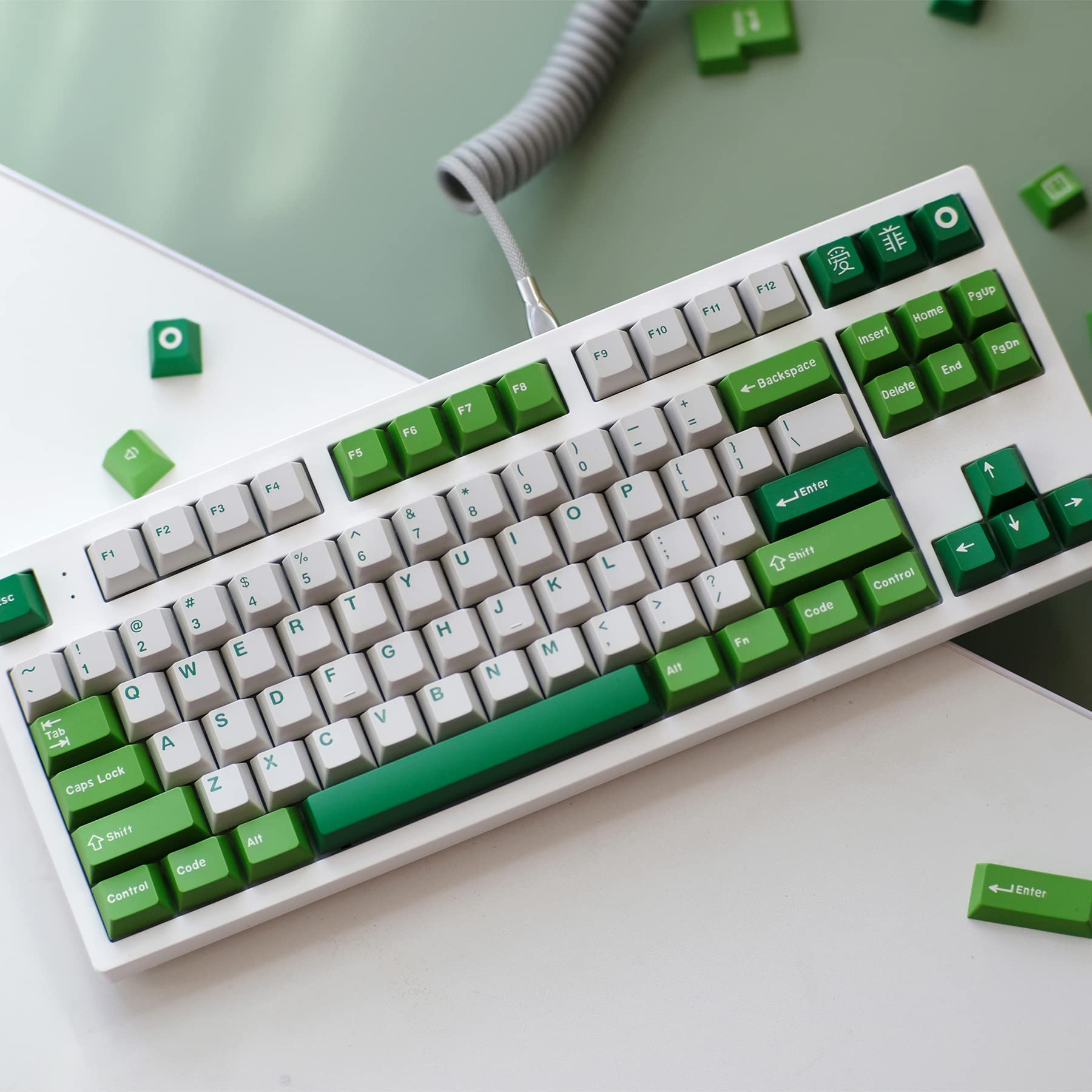 UniCusMech Keycaps Cherry Profile 173 Keys Keycaps Double Shot ANSI & ISO Layout Keycaps for Mechanical Gaming Keyboard Cherry MX Switches (Typewriter)