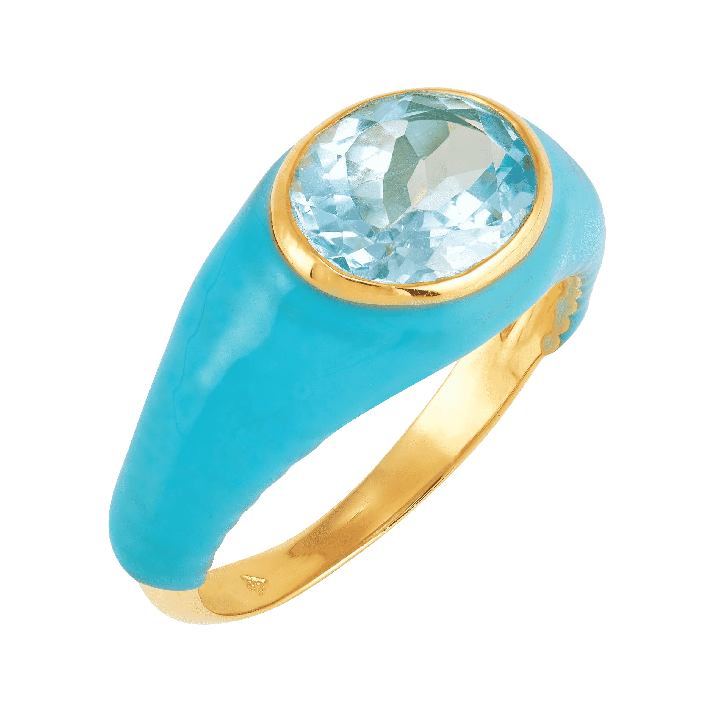 Silpada 'Mykonos' Blue Topaz Ring in 18K Yellow Gold-Plated Sterling Sliver, Size 8, Size 8