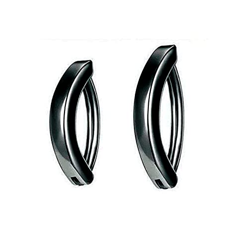 NORLSO 2 Pcs Black Clicker Belly Button Ring Barbell for Women Girls Buckle Buckle Belly Ring Body Piercing Simple Small Navel Ring (Black, 10-12)