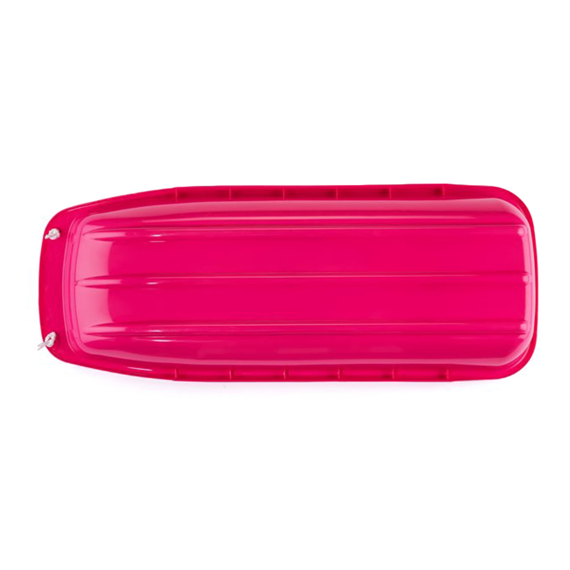 Lucky Bums Kids 48 Inch Single Person Plastic Snow Toboggan Sled for All Winter Conditions with Pull Rope for Children Ages 8 to 15, Pink