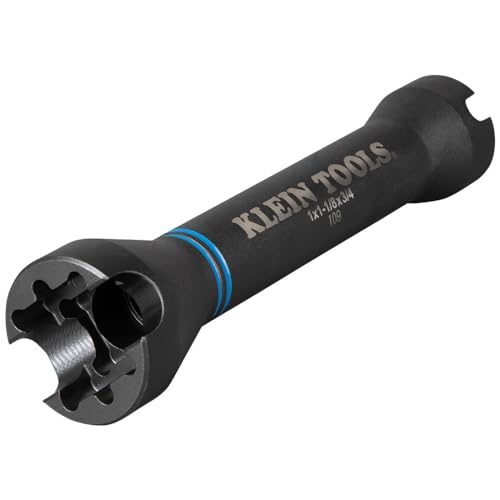 Klein Tools NRHD 5-In-1 Impact Socket, Features Three Square Socket Sizes: 3/4-,1, and 1-1/8- Inch, and Small and Large Alignment Slots