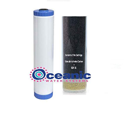 Whole House Refillable Water Filter Cartridge 4.5" x 20" - Granular Activated Carbon (GAC) + KDF 55 - Chlorine Removal - Compatible with 20-inch Big Blue Housing