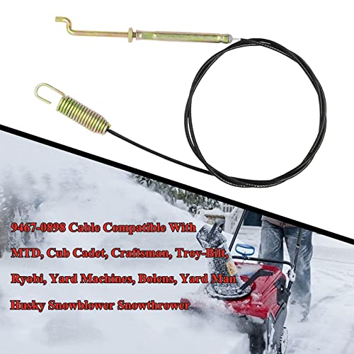 Wanotine 946-0898 Drive Cable Fits MTD Cub Cadet Craftsman Troy-Bilt Ryobi Yard Machines Bolens Yard Man Husky Snowblowers 746-0898 746-0898A 746-0898B
