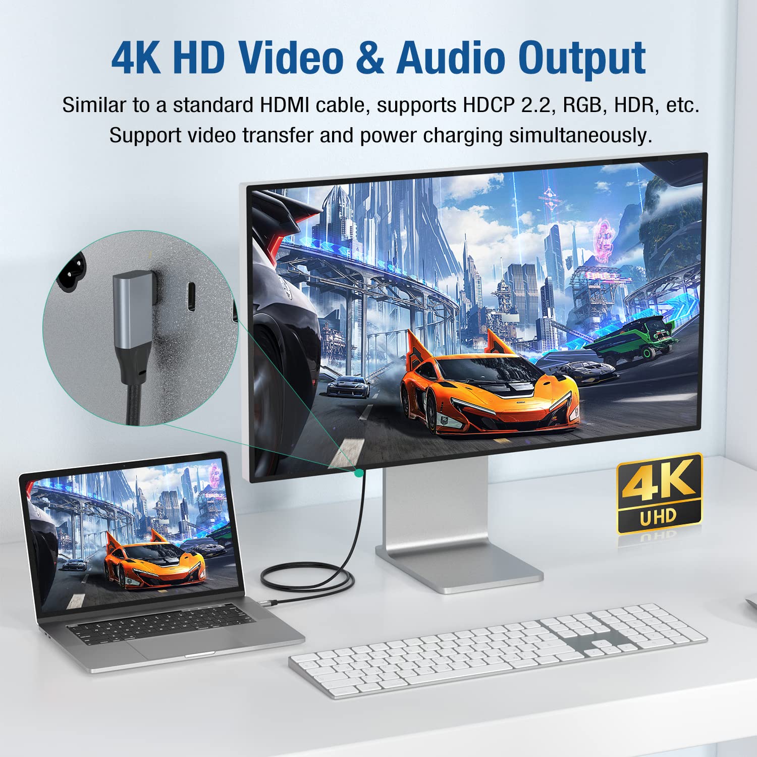 USB C to USB C Cable, 3.3 FT Right Angle SB C 3.2 Cable 100W 20Gbps DataTransfer Cable, 4K Video Output with E-Marker Compatible with MacBook Pro/Air, iPad Pro, Samsung Galaxy S22/21/20