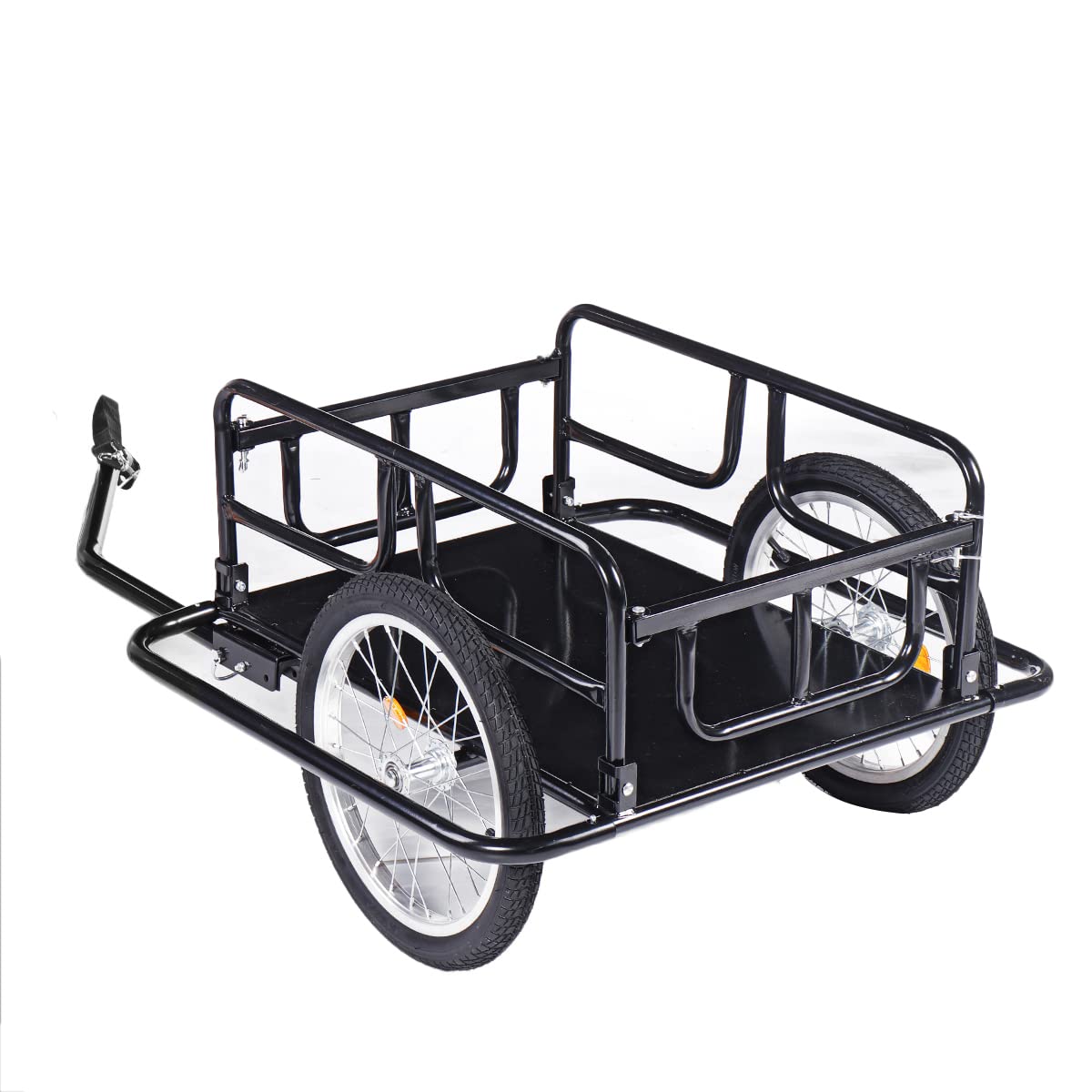 Sefzone Bike Trailer Cargo Foldable 143 lbs Max Load with 2x16'' Inflatable Wheels, Aluminum Bicycle Cargo Trailer w/Hitch for Carrying Stuff, Luggage, Plants, Tools