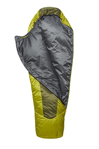 Rab Solar Eco 0 Synthetic Insulated Recycled Mummy Sleeping Bag for Camping and Backpacking - Chlorite Green - 40 Degree, Long, Left Zip