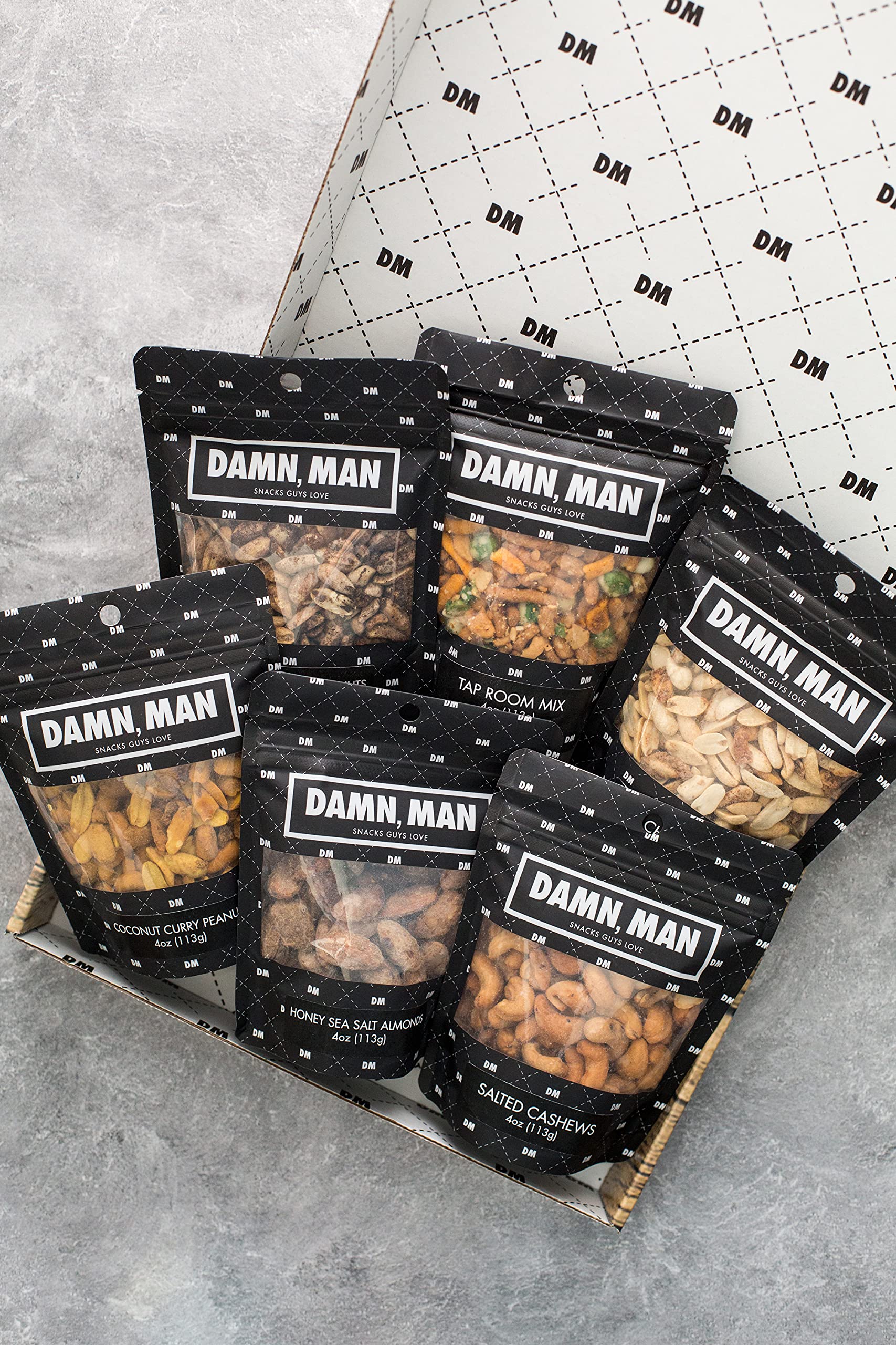 Nuts Gift Basket for Men, Adults - 6 Unique Flavors, Great Birthday Gift for Men, Gift for Dad, Food Gift Basket, Gourmet Nut Snack