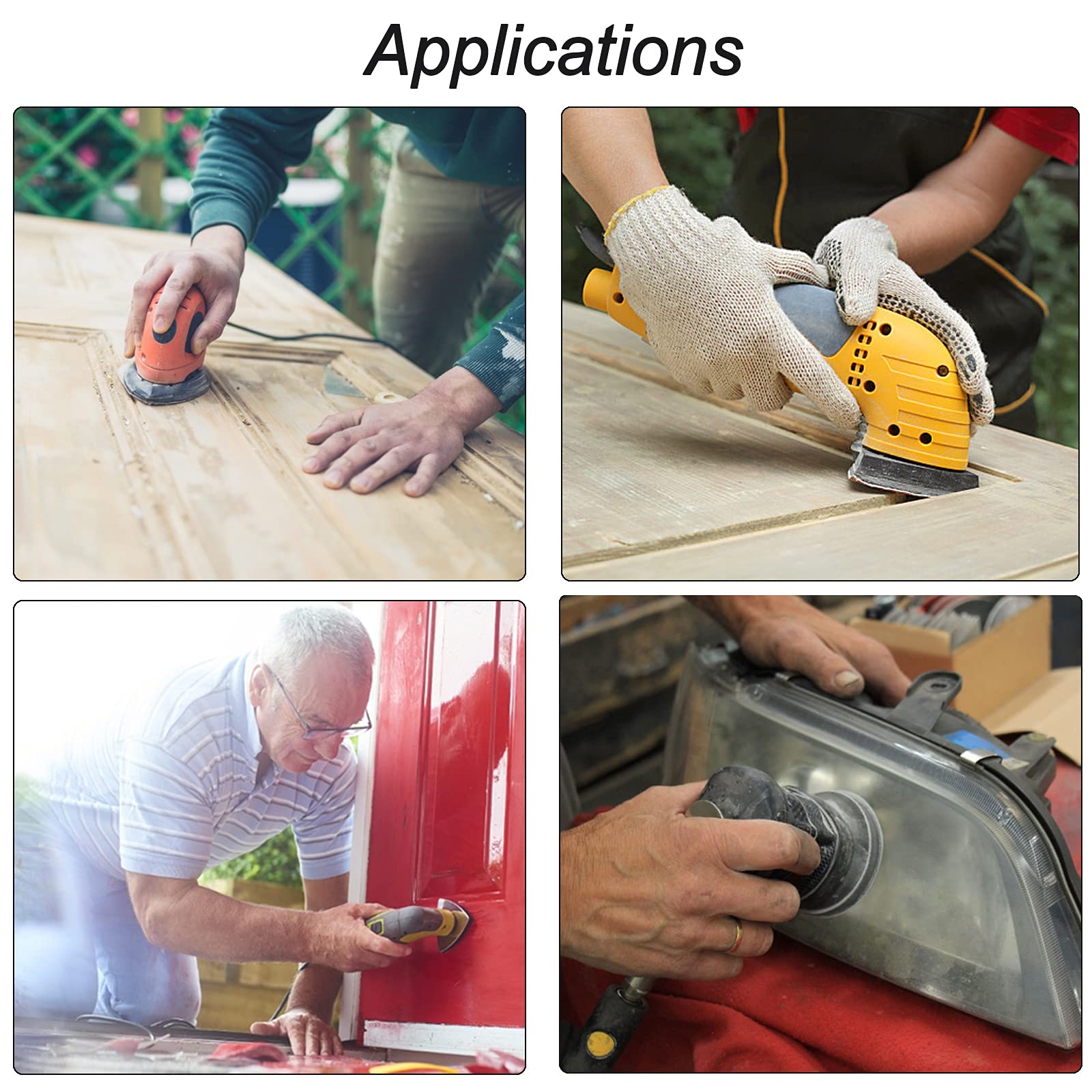 Triangle Sanding Pads Detail Sander Sandpaper for Oscillating 3-1/8 Inch Assorted Triangle Sandpaper 40/60/80/120/180/240 Grit Fit for Finishing Wood Sanding Plaster and Other Surfaces (100 Pack)
