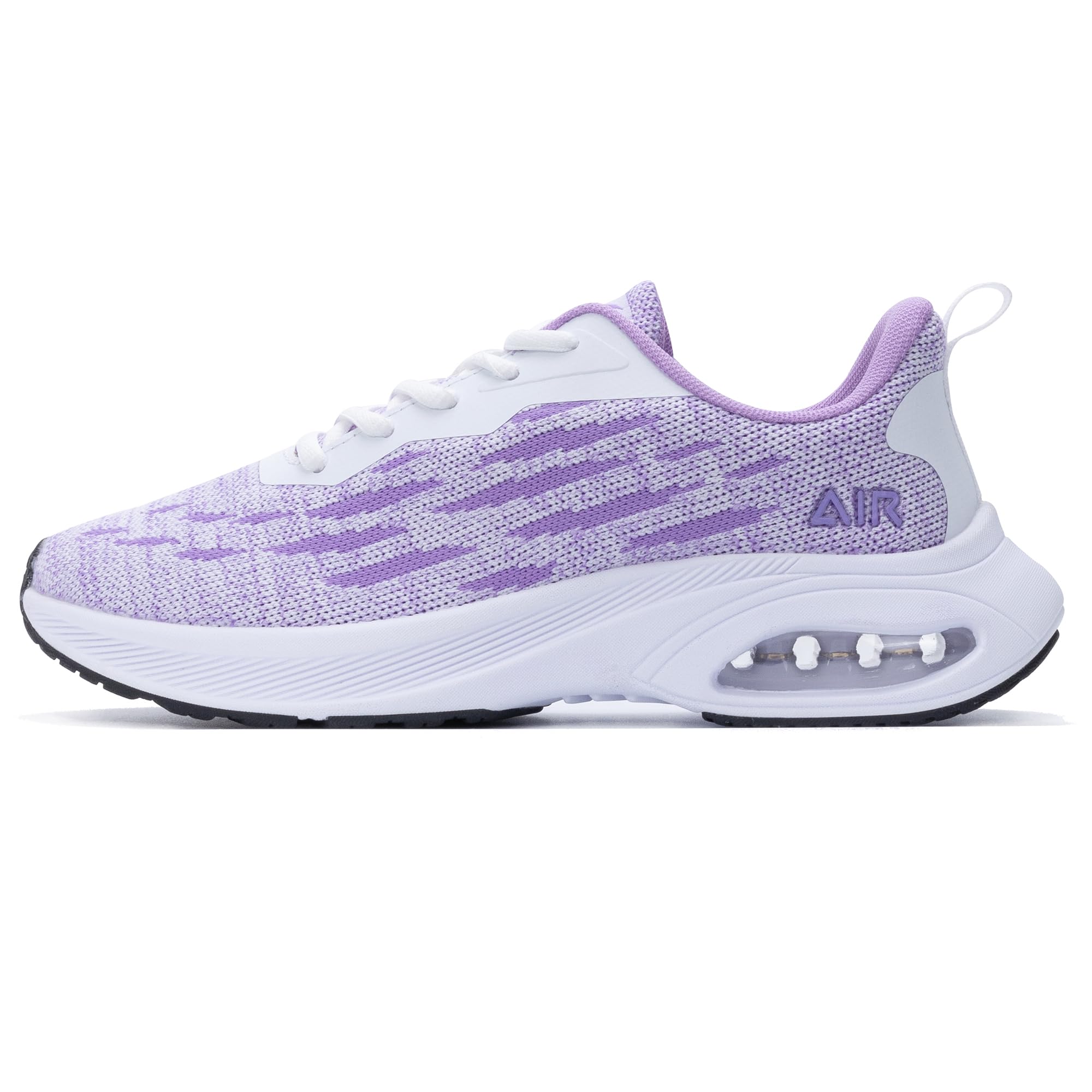 MAFEKE Women Air Running Shoes Athletic Tennis Lightweight Breathable Mesh Sneakers for Walking Jogging Workout Travel Non Slip Footwear WhitePurple Size 10.5