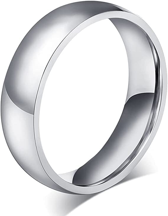 Stainless Steel Signet Ring for Women Silver 6mm