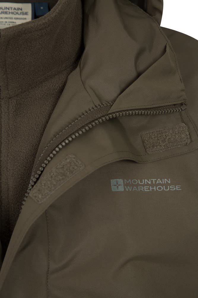 Mountain Warehouse Fell Mens 3 in 1 Water Resistant Jacket - Winter Khaki Small