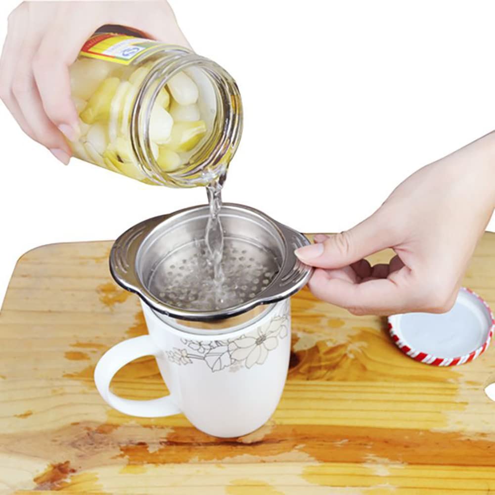 Stainless Steel Food Can Strainer Sieve Metal Tuna Press Filter Canning Lid Colander Oil Drainer Kitchen Tools for Beans Vegetables